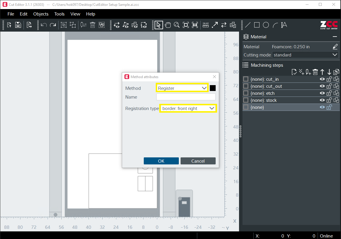 Zünd Rectangular Registration - GSD FabLab
